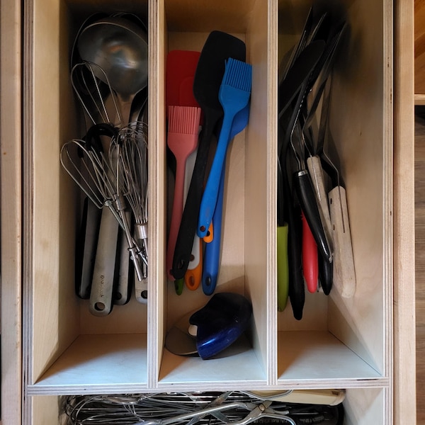 Two Tier Drawer Organizer With Sliding Tray for Utensils Silverware ...