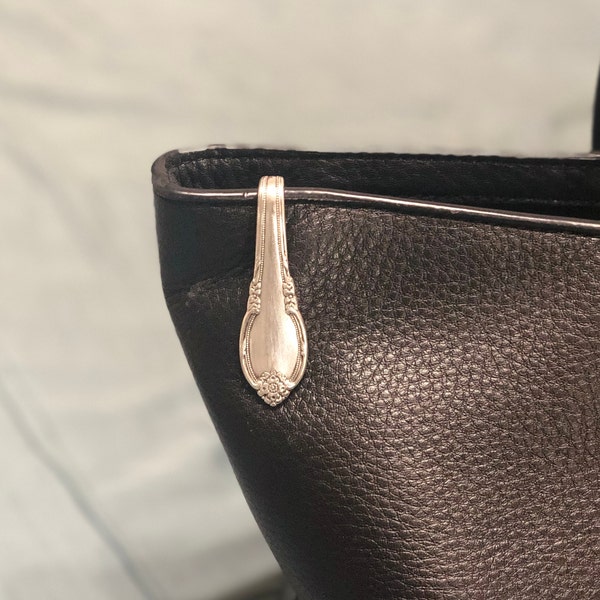 Spoon Handle Purse Hook Key Chain, Engraved Silverware Hand Stamped Key ...