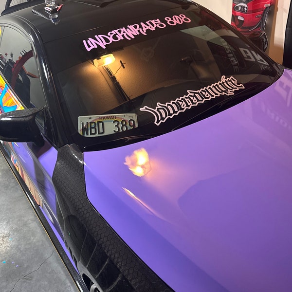 Custom Windshield Sunstrip Decal | Text Only, Racing Drift Style - Etsy