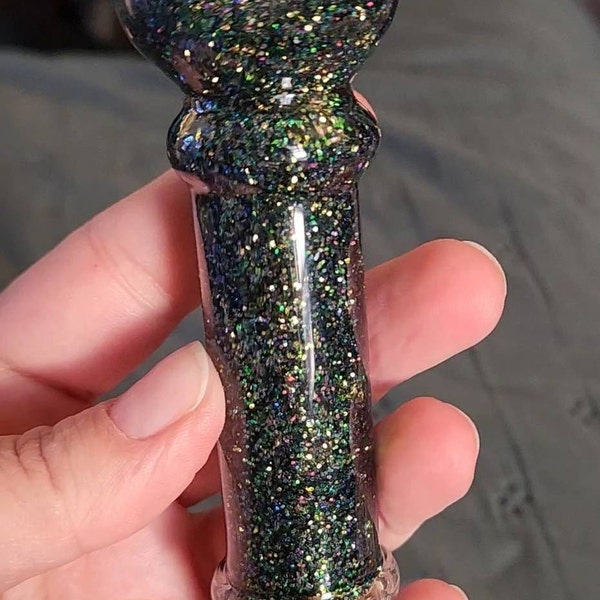 Elegant Gold Fumed Glass Square Pipe: Color-changing Smoking Bowl ...