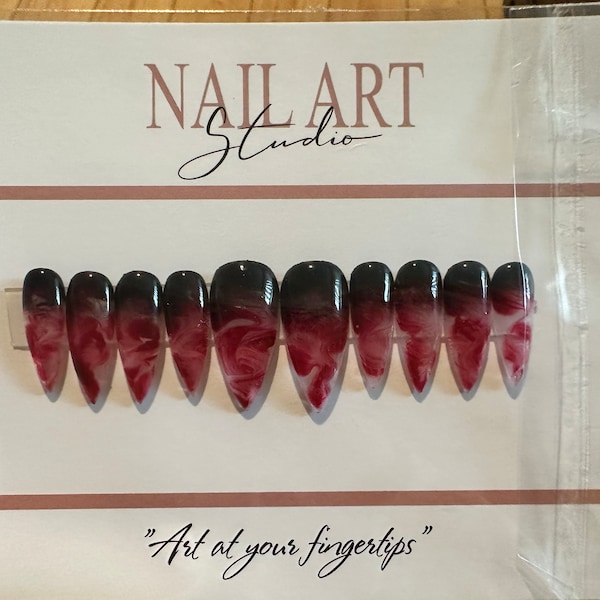 Blood Swirl Press on Nails | Glue on Nails | Stick on Nails | Fake ...