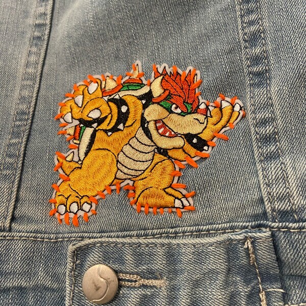 Bowser Mario Kart Inspired Embroidered Iron on Patch - Etsy