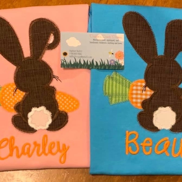 Bunny Backside, Zigzag Stitch, Applique Design, Machine Embroidery, Instant Download, Easter ...