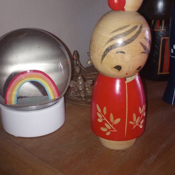 Kokeshi Dolls by Takeda Masashi, Pair, Japanese Wooden Sosaku Kokeshi ...