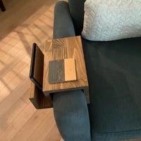 Functional Wood Armrest Table, Couch Arm Rest Table With Magazine Stand ...