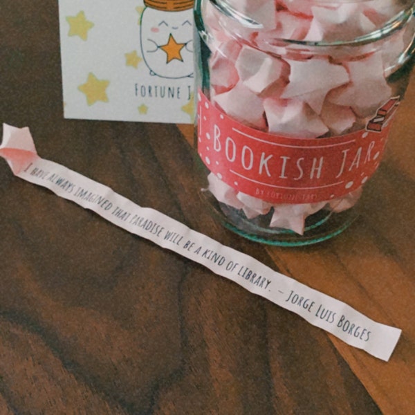 Bookish Paper Stars With Book Quotes in a Jar, Origami Folded Stars ...
