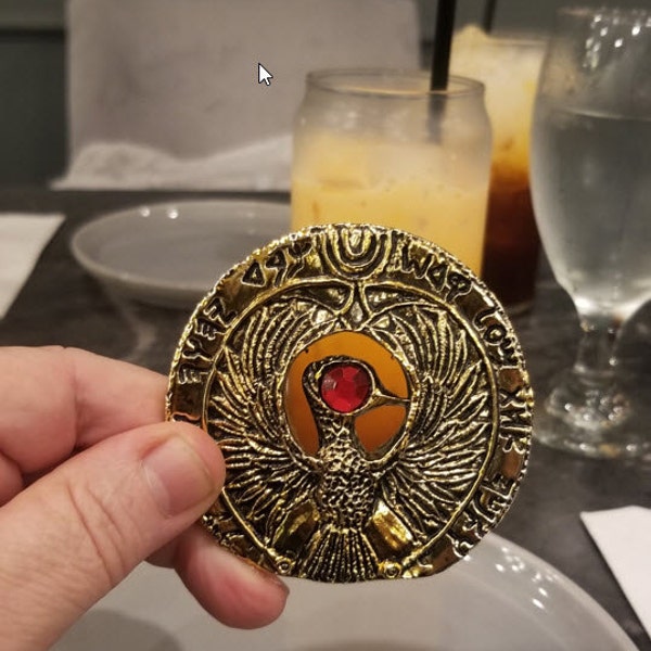 Indiana Jones, Staff of RA Headpiece, Antique Gold, Solid Metal, Red ...
