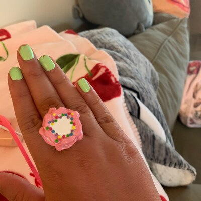Pink Birthday Cake Ring Pink Cake Ring Kawaii Jewelry Birthday Jewelry ...