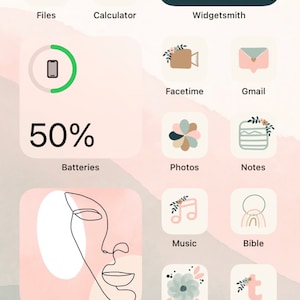 Boho Ios Handdrawn App Icons Boho Love Theme Pack Aesthetic Pink Blue ...