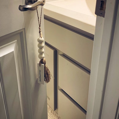 Occupied Bathroom Door Sign Do Not Disturb Wood Bead Tassel Clay Tag ...