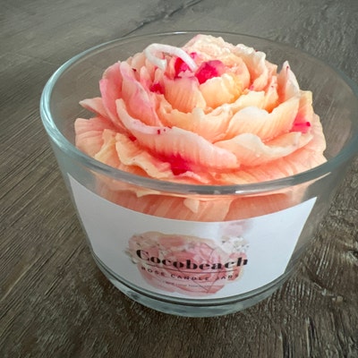 Small rose candle 4x3 cm in several colors and boxes rose candle gift ...