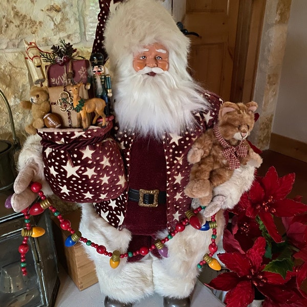 Pride Santa, Christmas, Handmade Santa Claus, Art Doll Santa, Rainbow ...