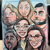 6 Faces Color Caricature Portrait - Etsy