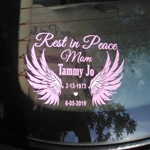 Rest in Peace Window Decal, Passed Away Decal, Remembrance Decal, Death ...