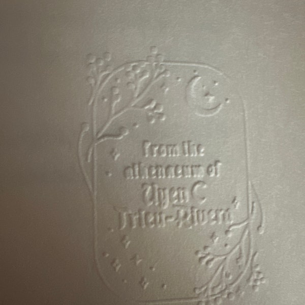 Moon Embosser Book Stamp | Personalized From the Library of | Wood and ...