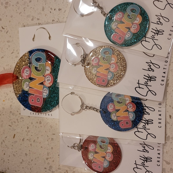 Bingo Keychains Bingo Lovers Bingo Player Gift Bingo Good Luck ...