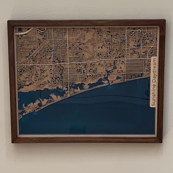 Custom Wood Map Art: City Street Map With Epoxy Finish - Etsy