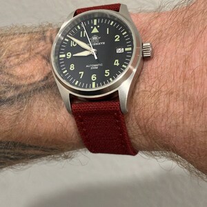 Basque Olive Canvas Watch Strap From 15oz Canvas 20mm 22mm - Etsy