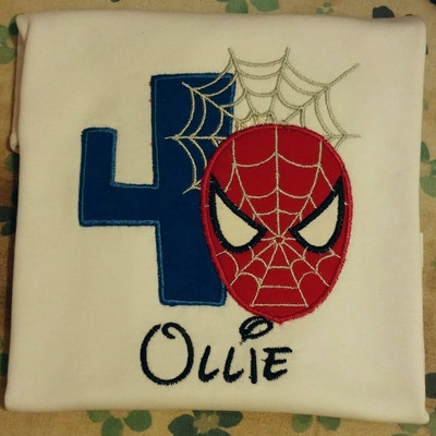 Superhero Number 4 Applique Birthday Number 4 Applique My 4th Birthday ...