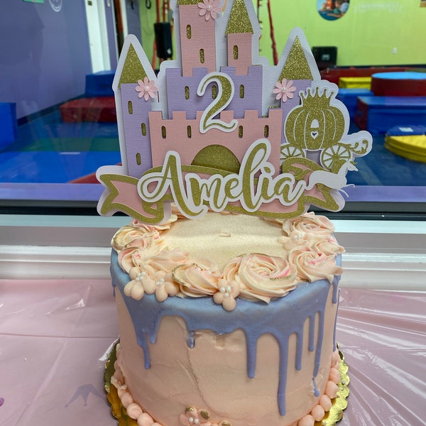 Princess Cake Topper, Cake Topper, Castle Topper, Purple, Pink - Etsy