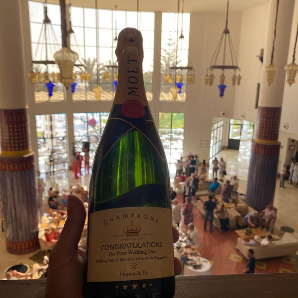 Personalised Champagne Gold Bottle Adult Label Happy Birthday Wedding ...