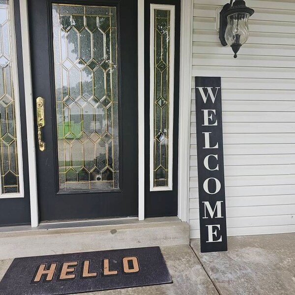 Welcome Sign, Rustic Wood Welcome Sign, Front Door Welcome Sign ...