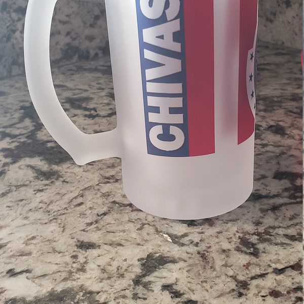 Chivas De Guadalajara Custom 16oz Frosted Glass Beer Mug. Tarro ...