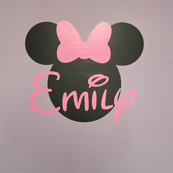 Personalized Name Wall Decal | Minnie Mouse Wall Decal | Custom Name ...