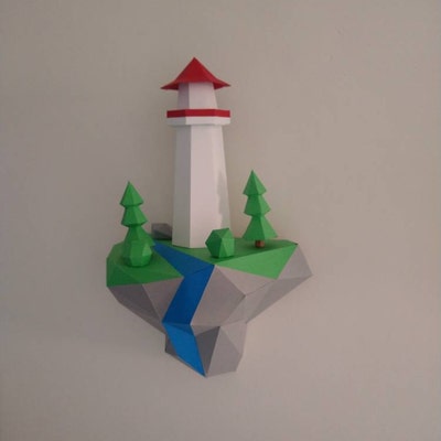 Island Papercraft / Paper Craft / 3D Papercraft /3D Lighthouse Island ...
