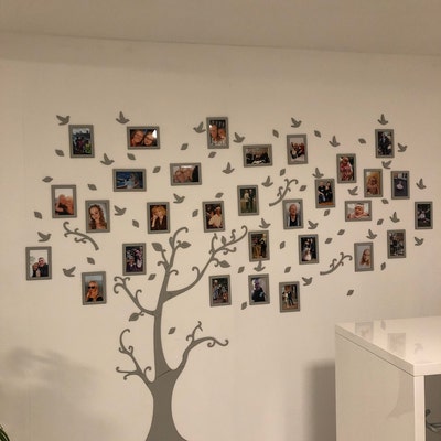 Tree Wall Decor, Family Tree Wall Art, Wooden Family Tree With Photo ...