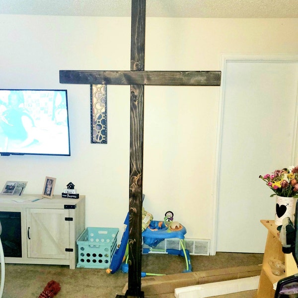 Wood Cross Religious Stand Standing Jesus Wedding Roadside 5 Foot Tall ...