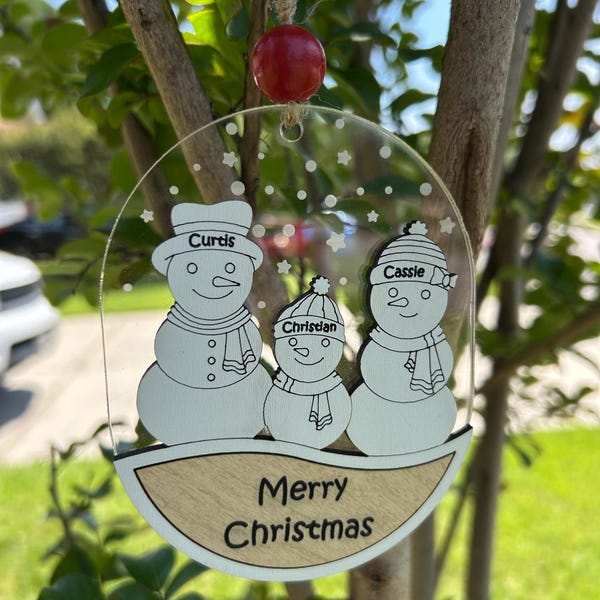 Snowman Family Ornaments - 20 Designs - Laser Ready Files - Glowforge ...