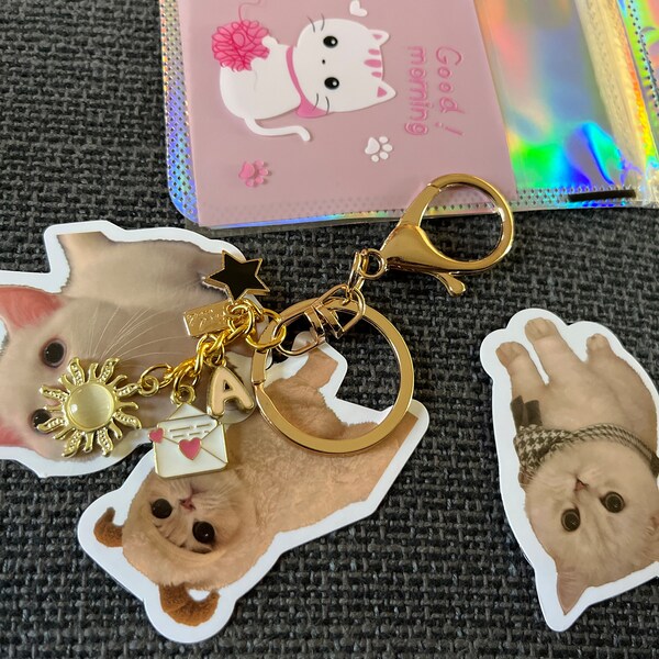 Girly Dangle Keychain Custom Initial With Flower-star-cherry-envelope ...