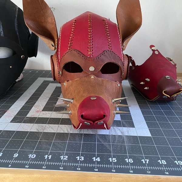 Wolf Pup Dog Mask Pattern - Leather Hood PDF With Tutorial - Etsy
