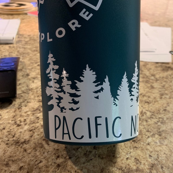 Pacific Northwest PNW Tree Landscape Decal or PNW Mountain Landscape ...