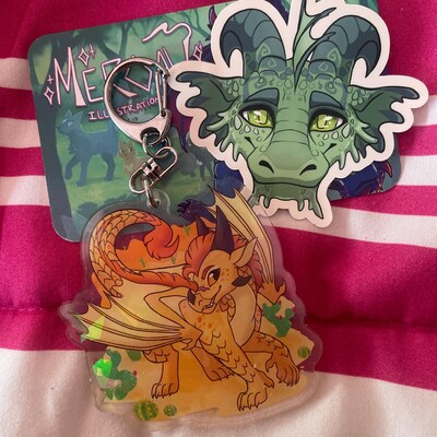 Tsunami and Riptide Wings of Fire WOF Acrylic Charm - Etsy