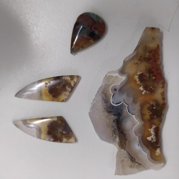 Rare - Green Plume Agate Native Copper | Size:34x32x5,7 Mm | Polished ...