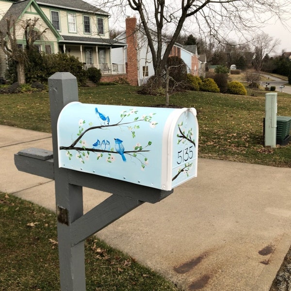 Personalized Blue Jay Family Mailbox, Custom Bird Art - Etsy