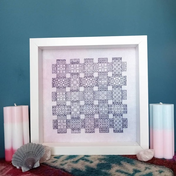 Graduated Blackwork Sampler, PDF Blackwork Embroidery Chart, PDF ...