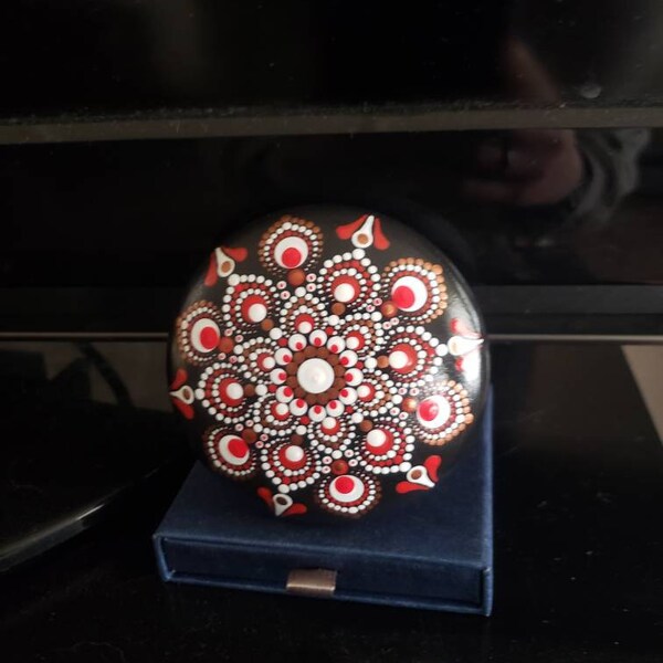 Hand Painted Dot Art Mandala on Stone Paperweight - Etsy