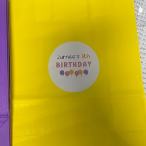 Personalized Happy Birthday Stickers, Goody Bag Stickers, Custom ...