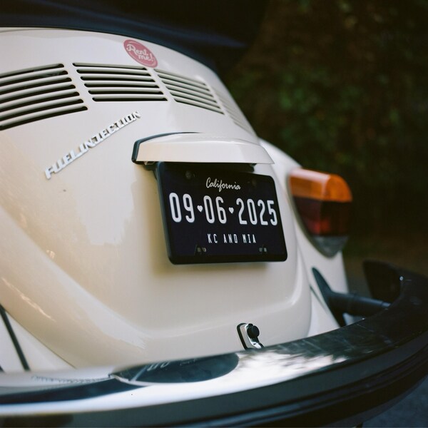 Wedding License Plate - Just Married Mr and Mrs - Wedding Car License ...