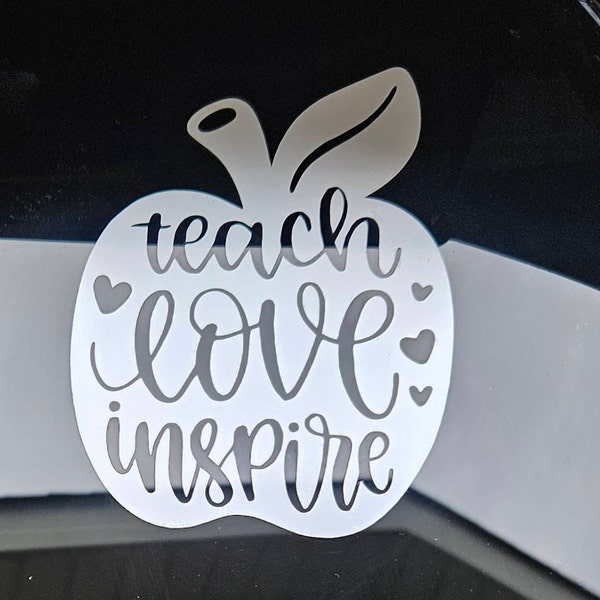 Teacher Teach Love Inspire Vinyl Decal Sticker for Hydro Flask, Yeti ...