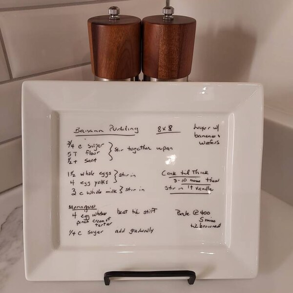 Personalized Recipe Plate // Handwritten Recipe // Comes With Stand ...