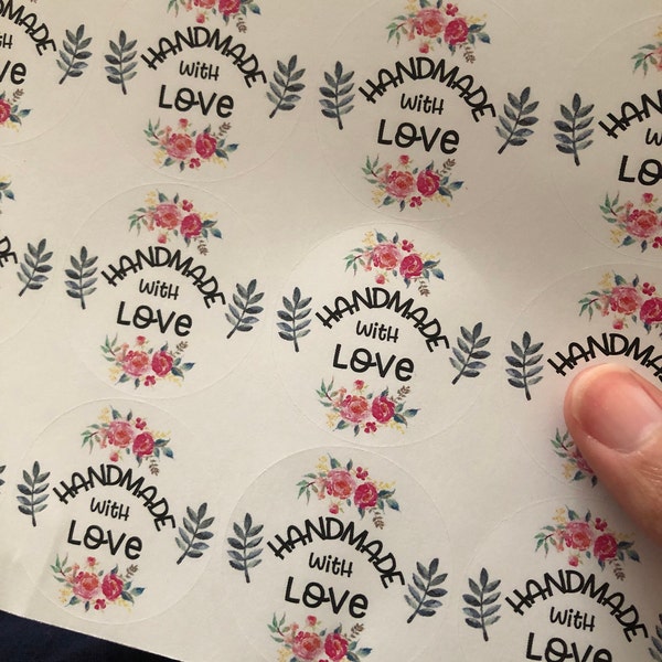 Handmade With Love Stickers, Happy Mail Stickers, Wedding Stickers ...