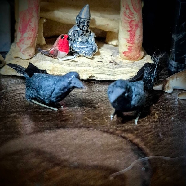 1;12 Scale Handmade Bird, Miniature Raven Bird , Black Bird - Etsy