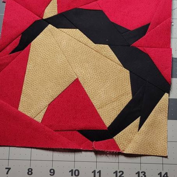 Paper Pieced Horse Block Pattern: Free Instant Download (PDF Pattern ...