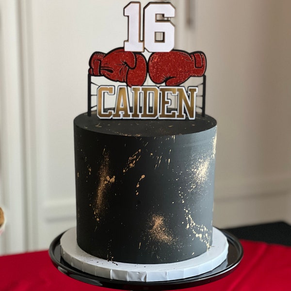 Boxing Theme Cake Topper - Etsy