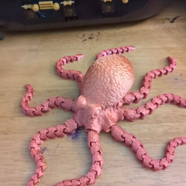Octopus Fidget Toy, Lifelike Articulating 3D Printed Octopus Fidget ...