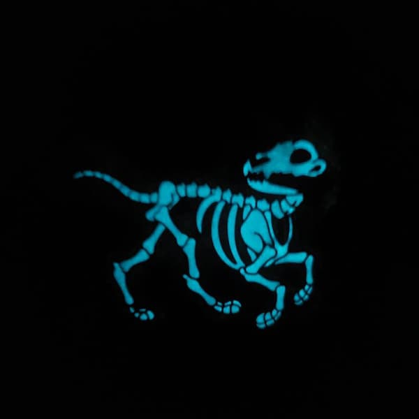 Glow in the Dark Skeleton Dog Enamel Pin: Spooky Halloween Pup - Etsy
